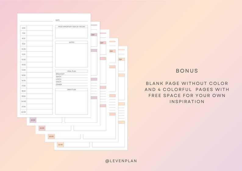 Minimalist Digital Daily Planner Daily Routine Printable Time Table Interactive Journal Routine ...