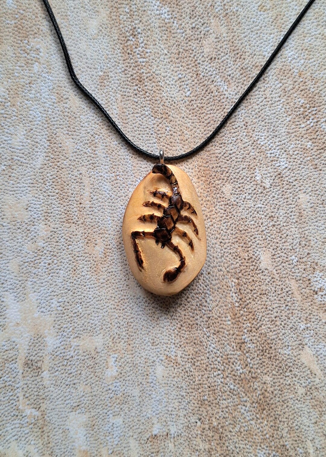 Scorpion Pendant Necklace Entirely Hand-carved From Poplar Wood - Etsy
