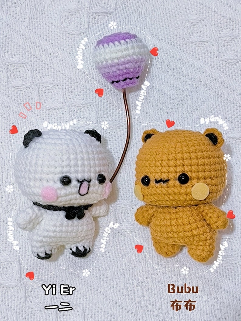 Crochet Pattern: Yi Er Panda & Bubu Bear [PDF File Download] - Etsy