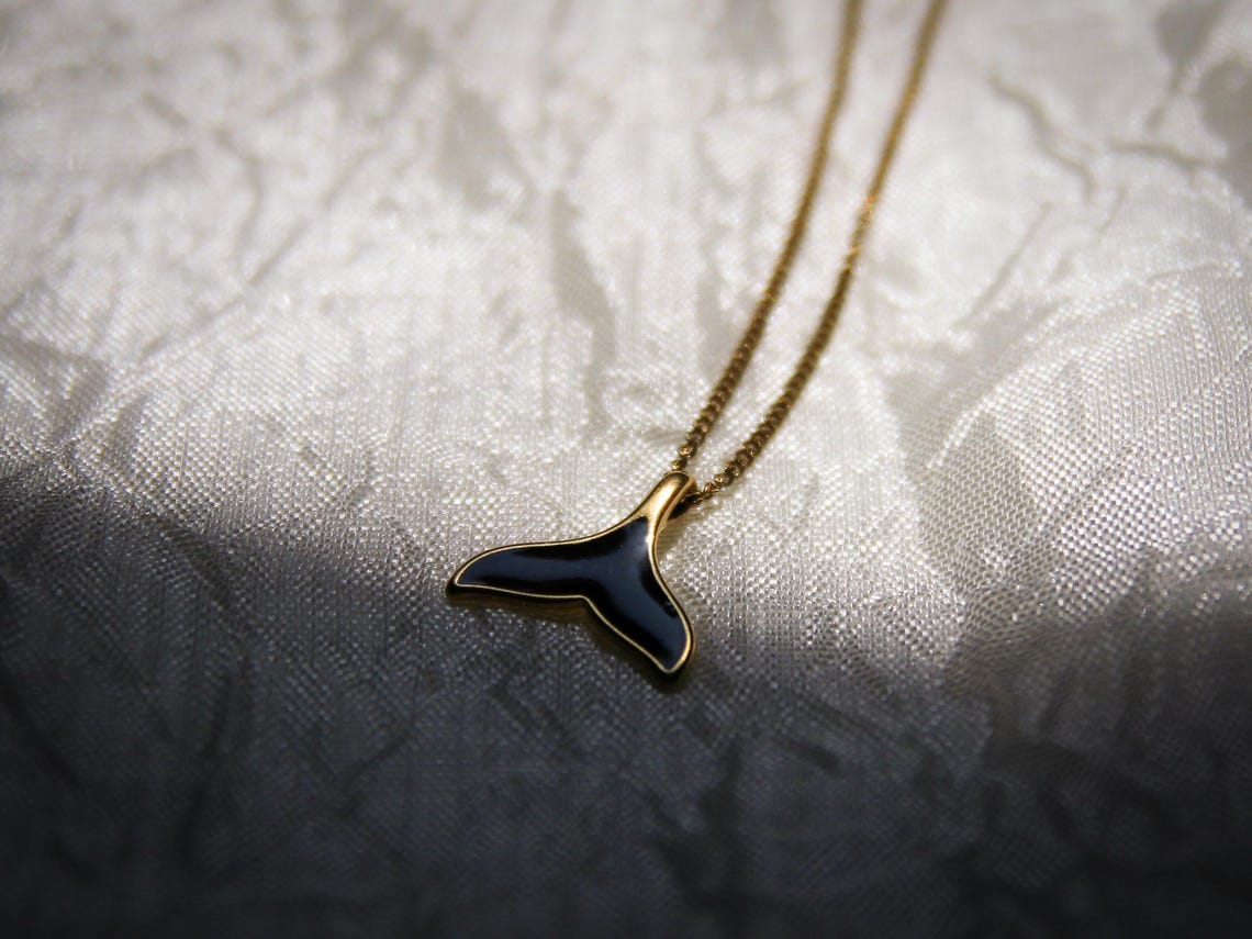 Handcrafted Orca Tail Necklace, 18k Gold Plated Ocean Pendant, Elegant ...