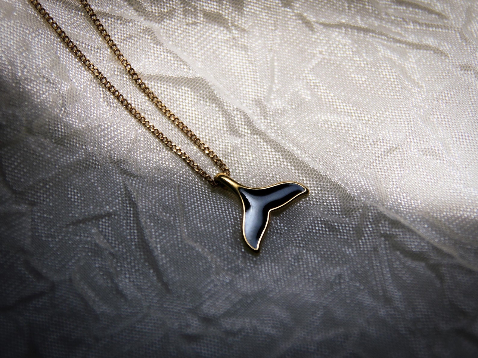 Handcrafted Orca Tail Necklace, 18k Gold Plated Ocean Pendant, Elegant ...