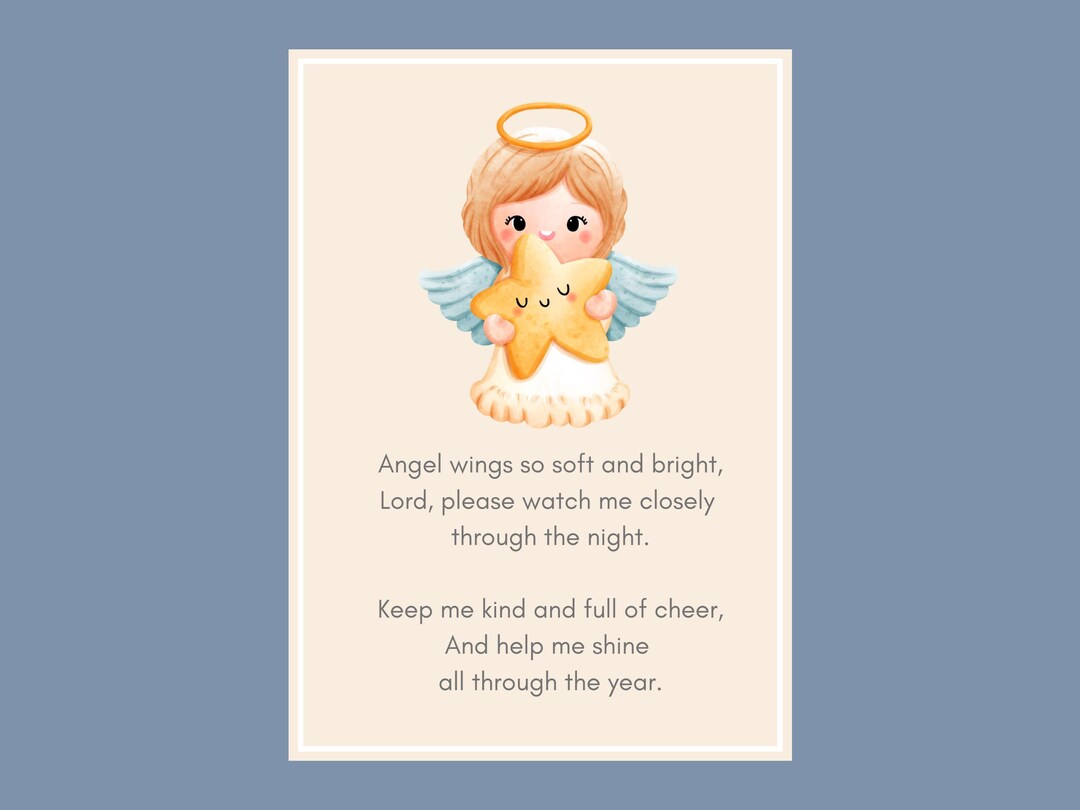 Prayer Rhyme for Little Girl Instant Download Christian Rhyme for Baby ...
