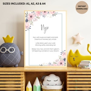 Nyx Personalized Poem Nursery Decor Print Personalized Gift Printable ...