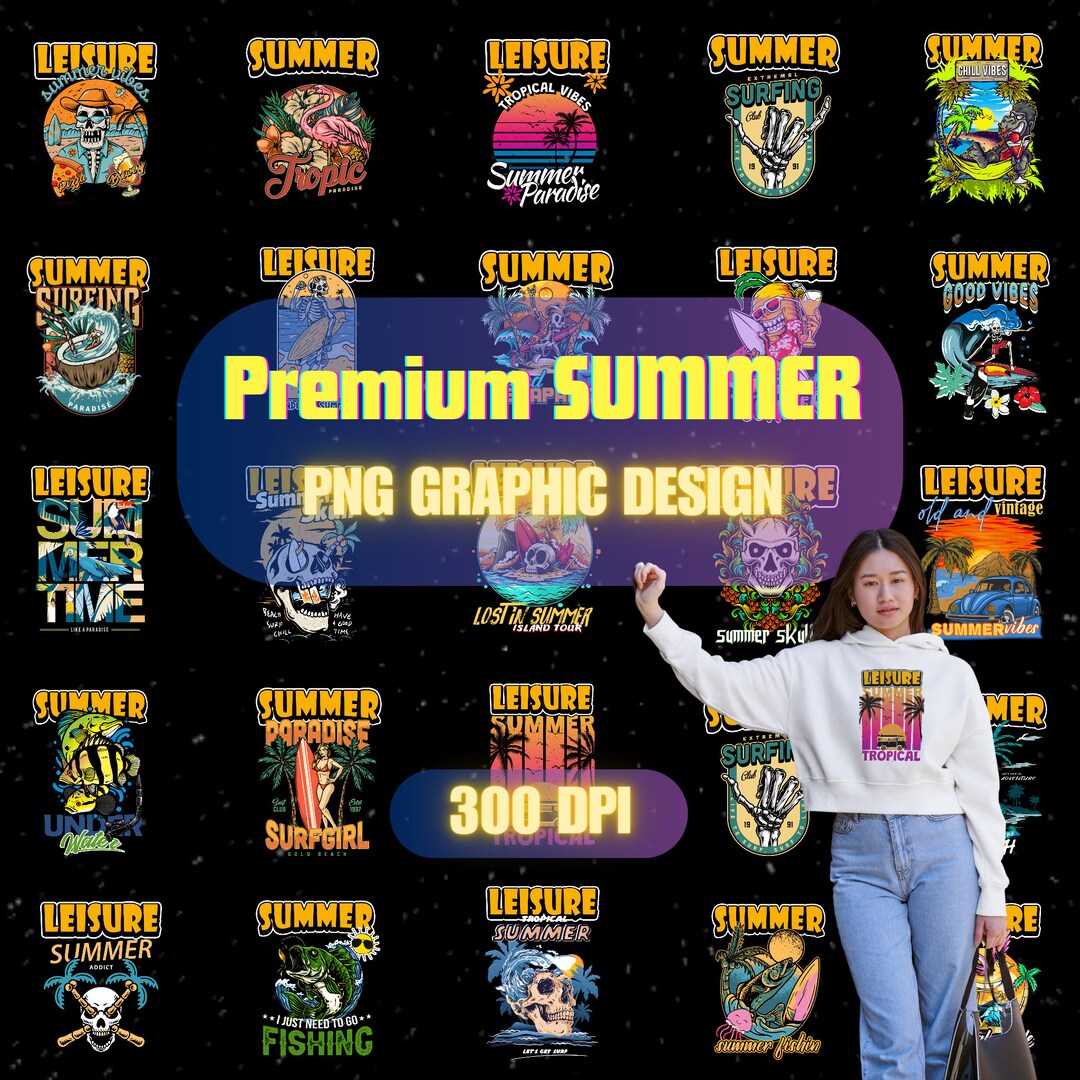 30 PREMIUM Summer Graphic Designs Summer PNG Summer Shirts Print on ...
