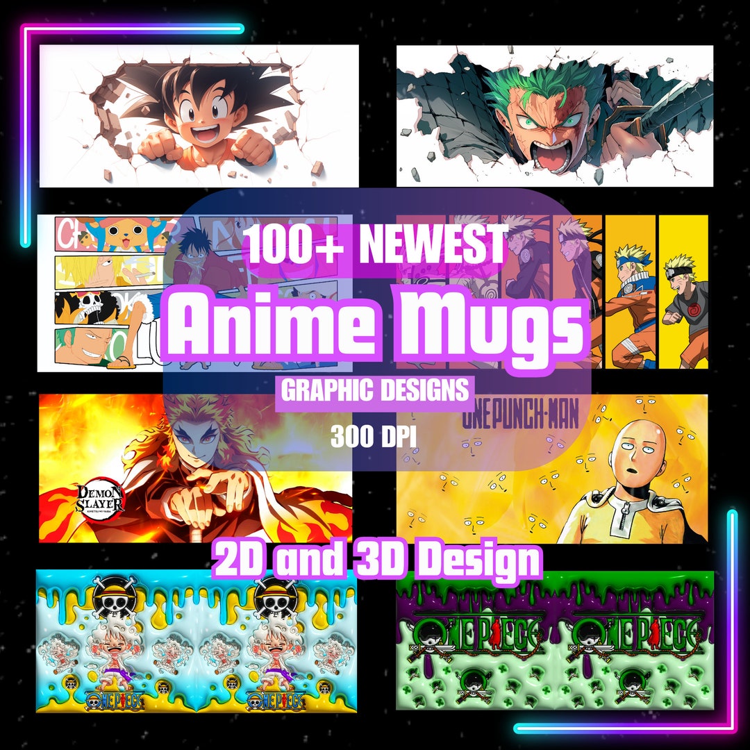 100 Newest Anime Mugs Graphic Design 3D Mugs Sublimation Print on ...