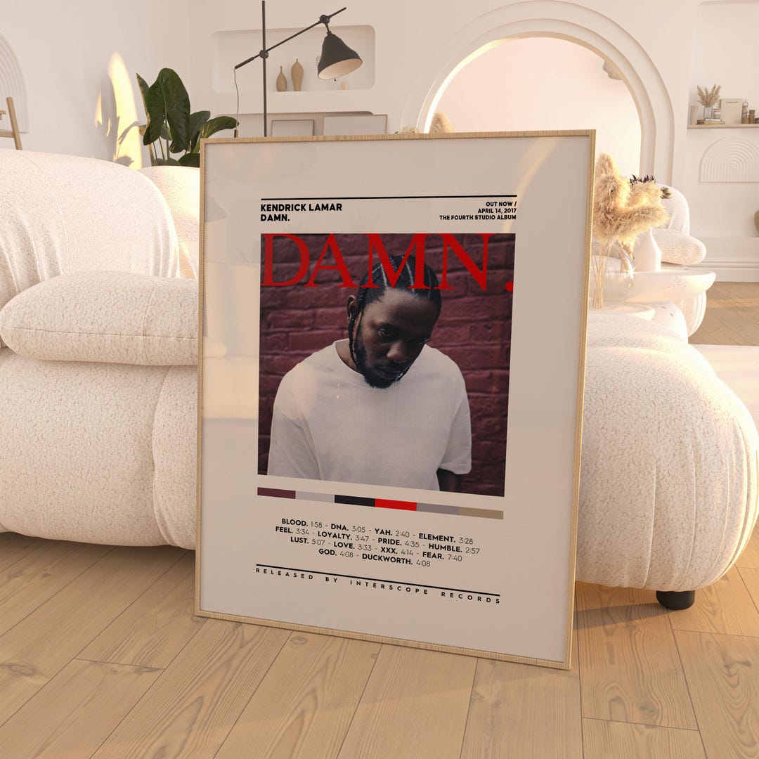 Kendrick Lamar Damn. Album Poster / Album Cover Poster / Poster Print ...