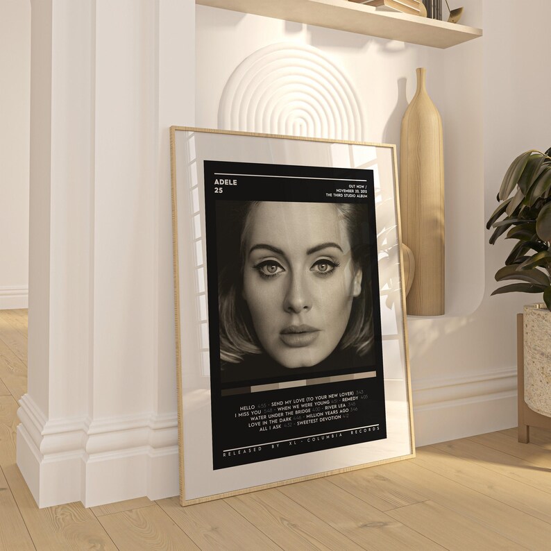 Adele 25 Album Cover Poster / Adele Poster / Adele Tracklist / Album ...