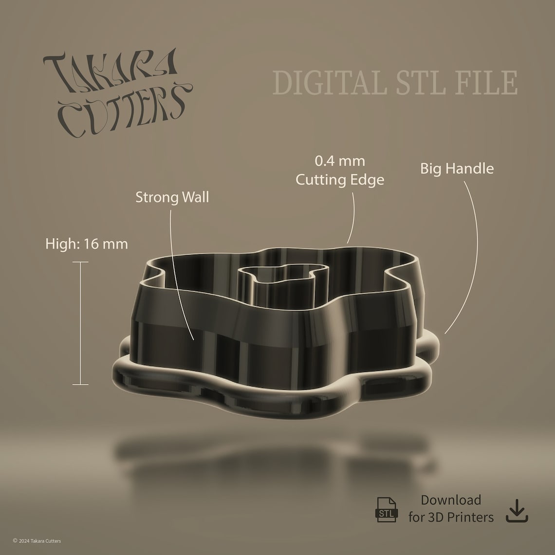 Digital STL File Polymer Clay Cutter File Clay Cutter File STL Download ...