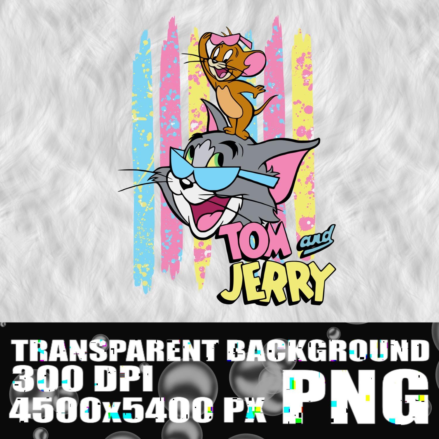 PNG Image Tom and Jerry Transparent Background Comercial Use DTF Print ...