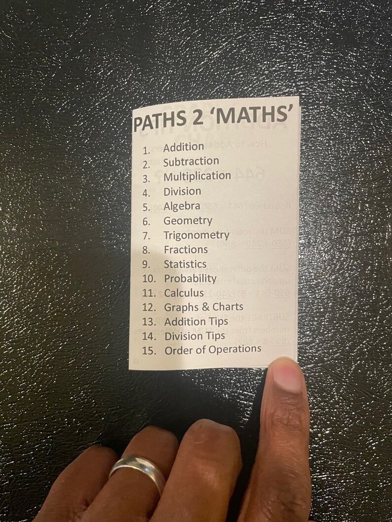One Page Math Guide - Paths 2 Maths - Etsy