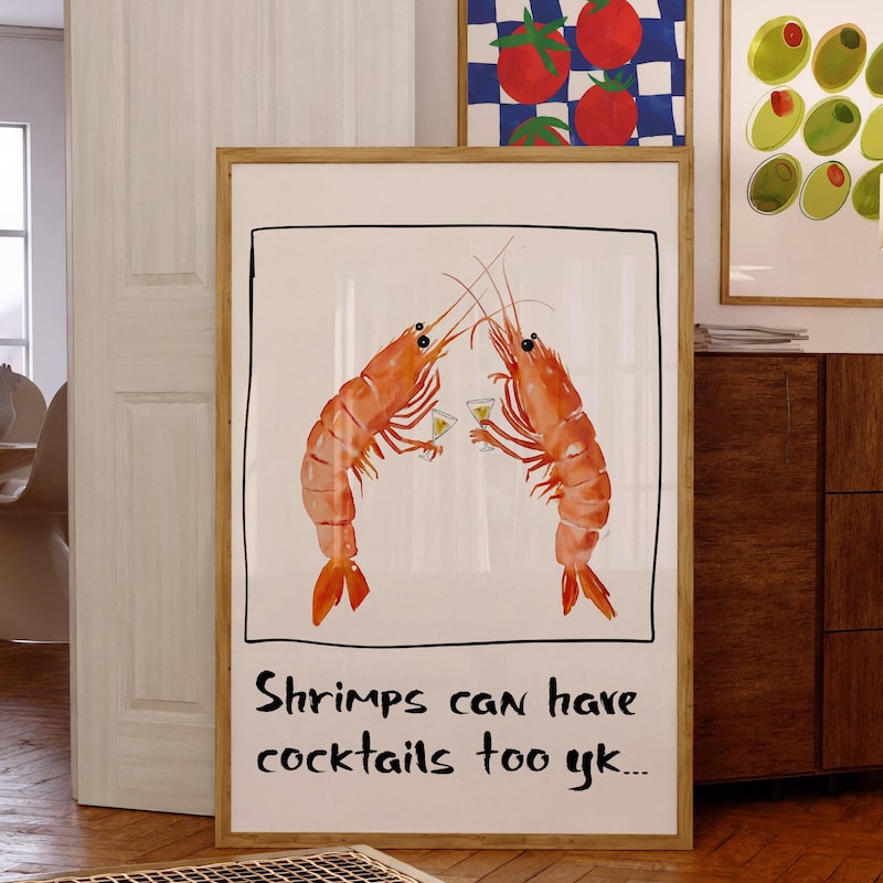 Shrimp Print - Etsy UK