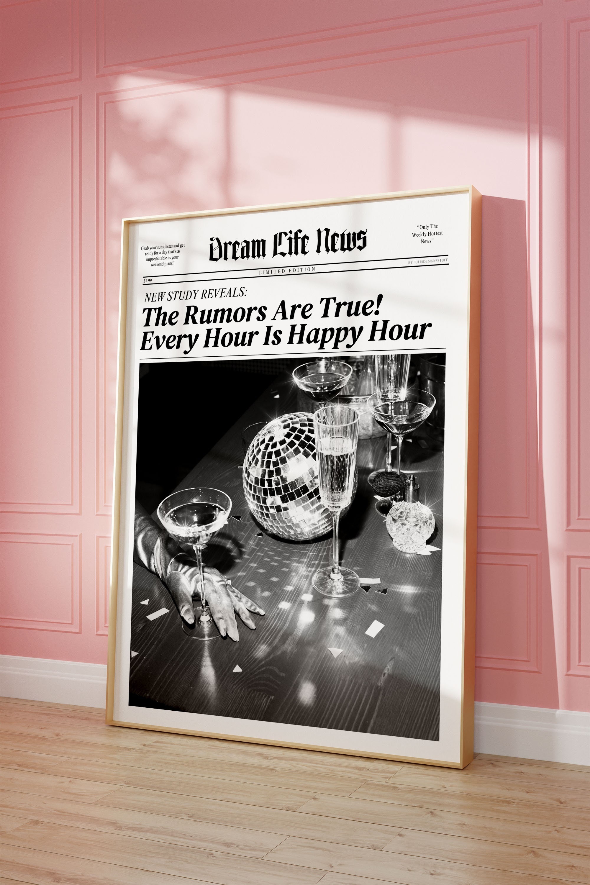 Trendy Prints and Posters Newspaper Wall Art Aesthetic Every Hour is ...