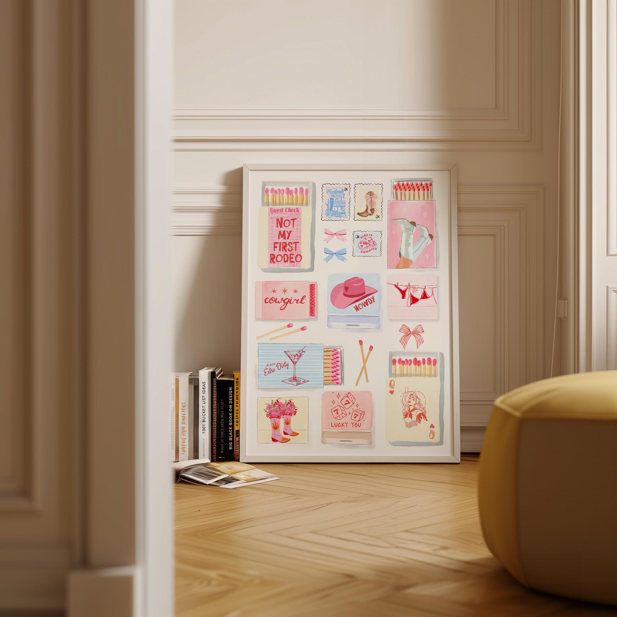 Coastal Cowgirl Hand Painted Matchbox Pastel Print Howdy Matchbox Print ...
