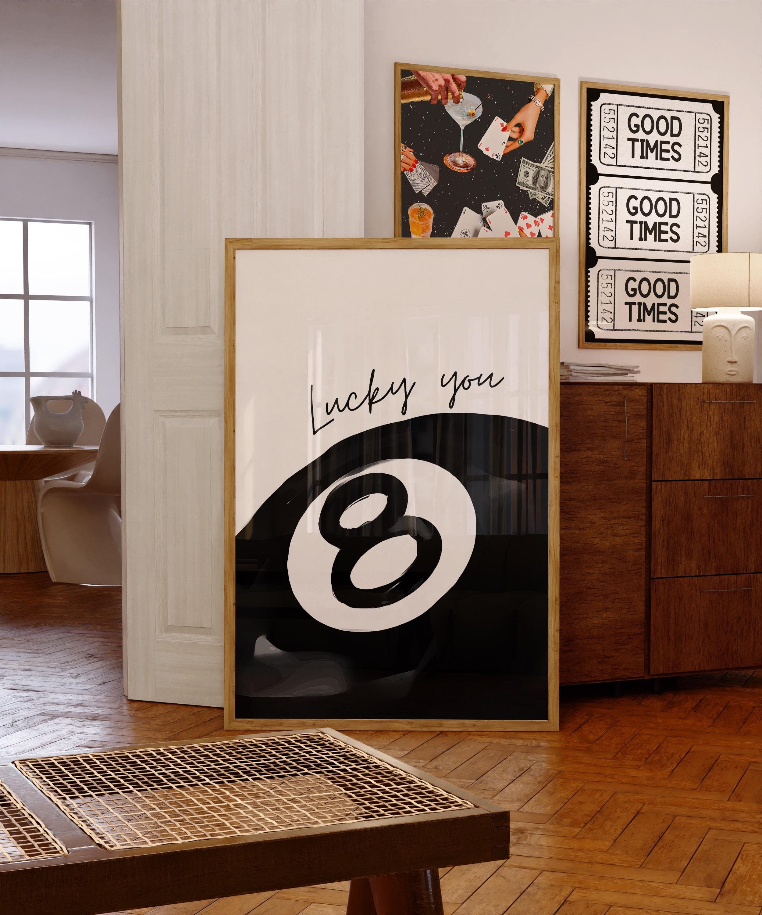 8 Ball Retro Print Aesthetic Posters Cool Wall Art Apartment Decor ...