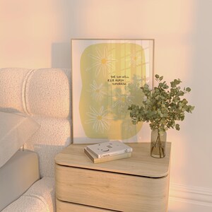 Positive Quote Wall Art Prints Aesthetic Poster Bedroom Decor Flower ...