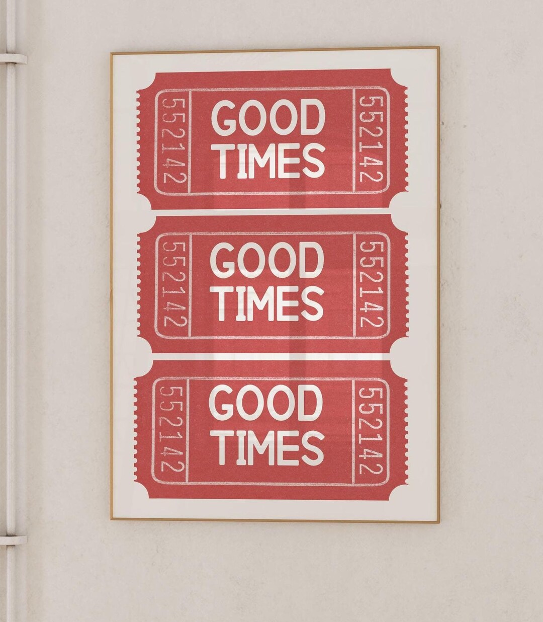 Good Times Red Ticket Print Retro Wall Art Trendy Printable Art Retro ...