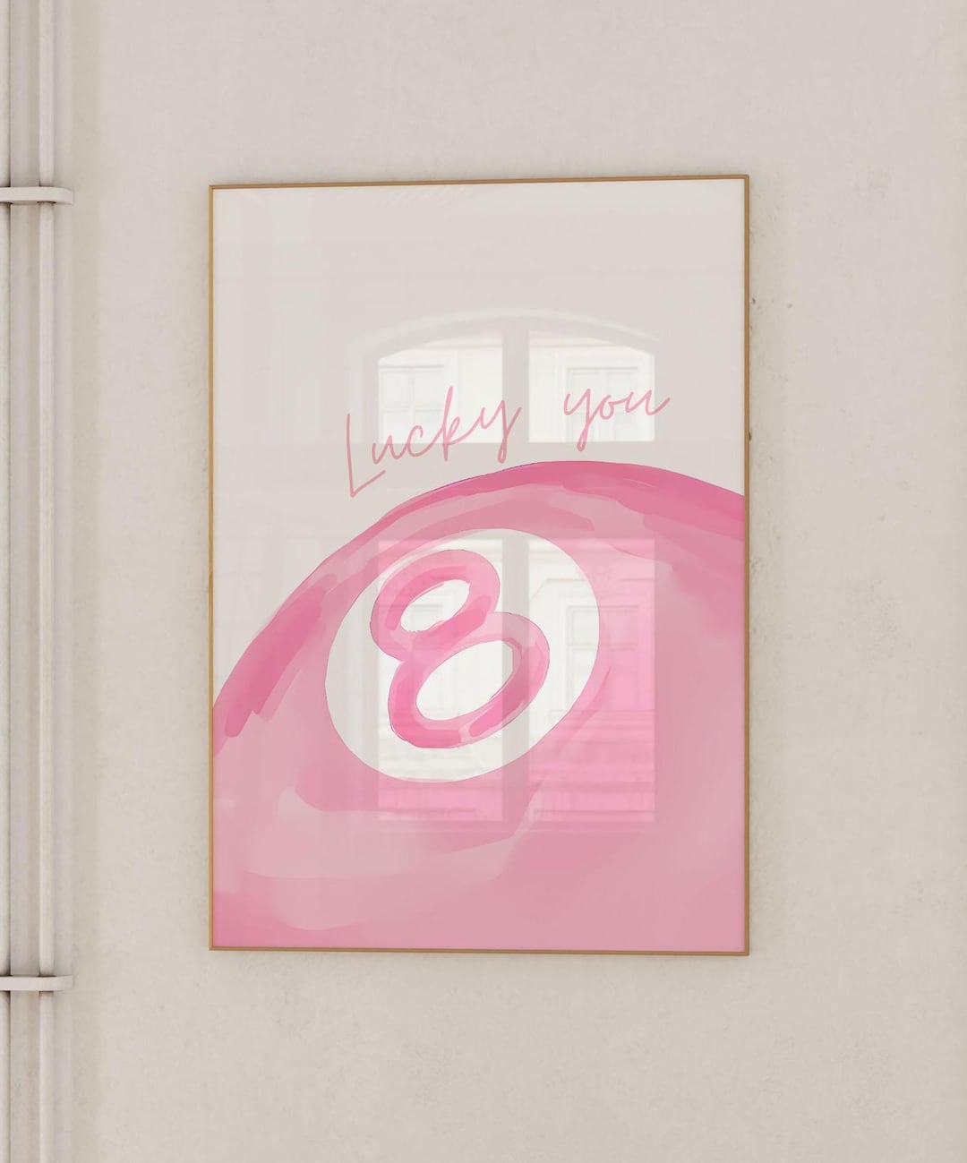 8 Ball Retro Print Aesthetic Posters Cool Wall Art Apartment Decor Pink ...