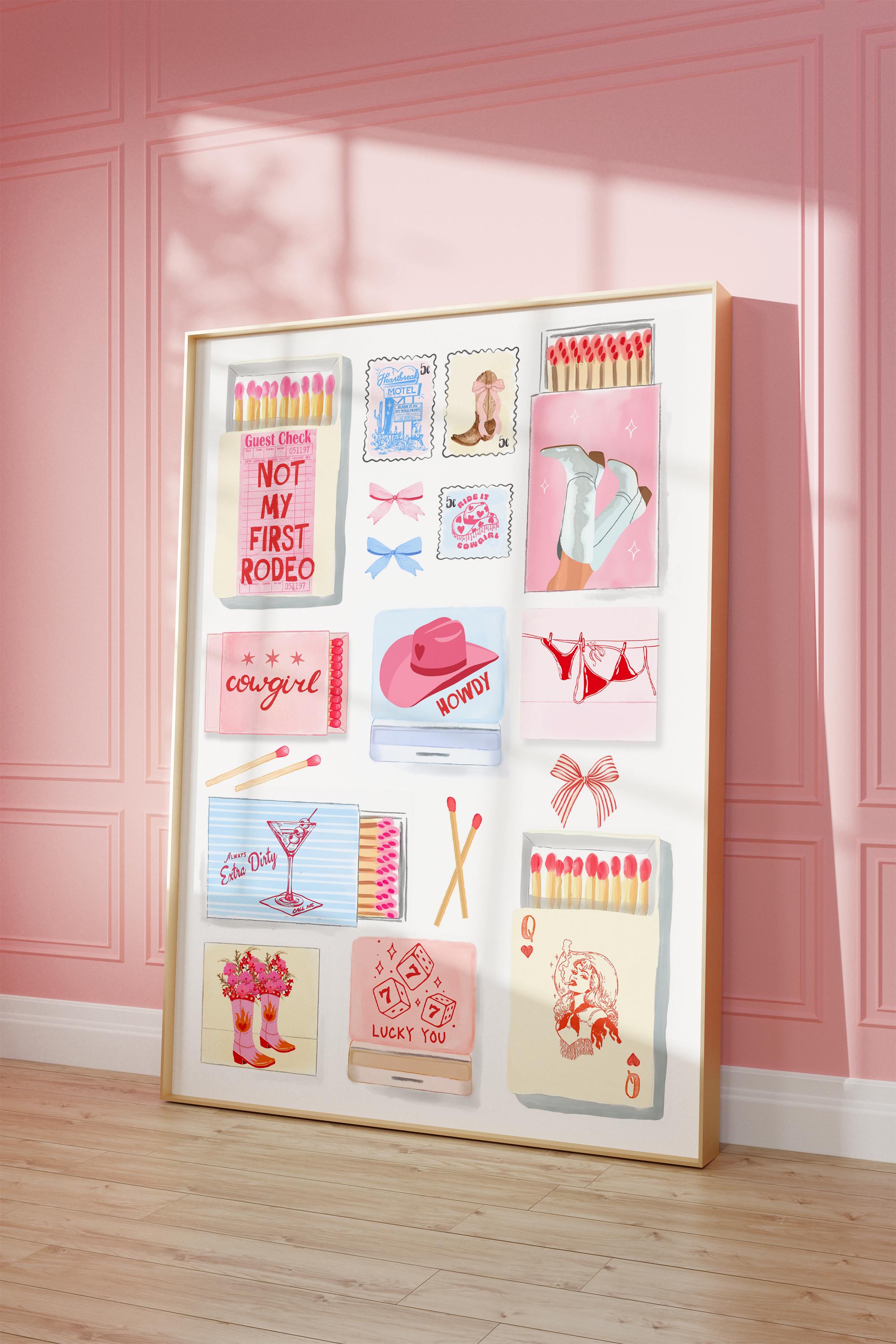 Coastal Cowgirl Hand Painted Matchbox Pastel Print Howdy Matchbox Print ...