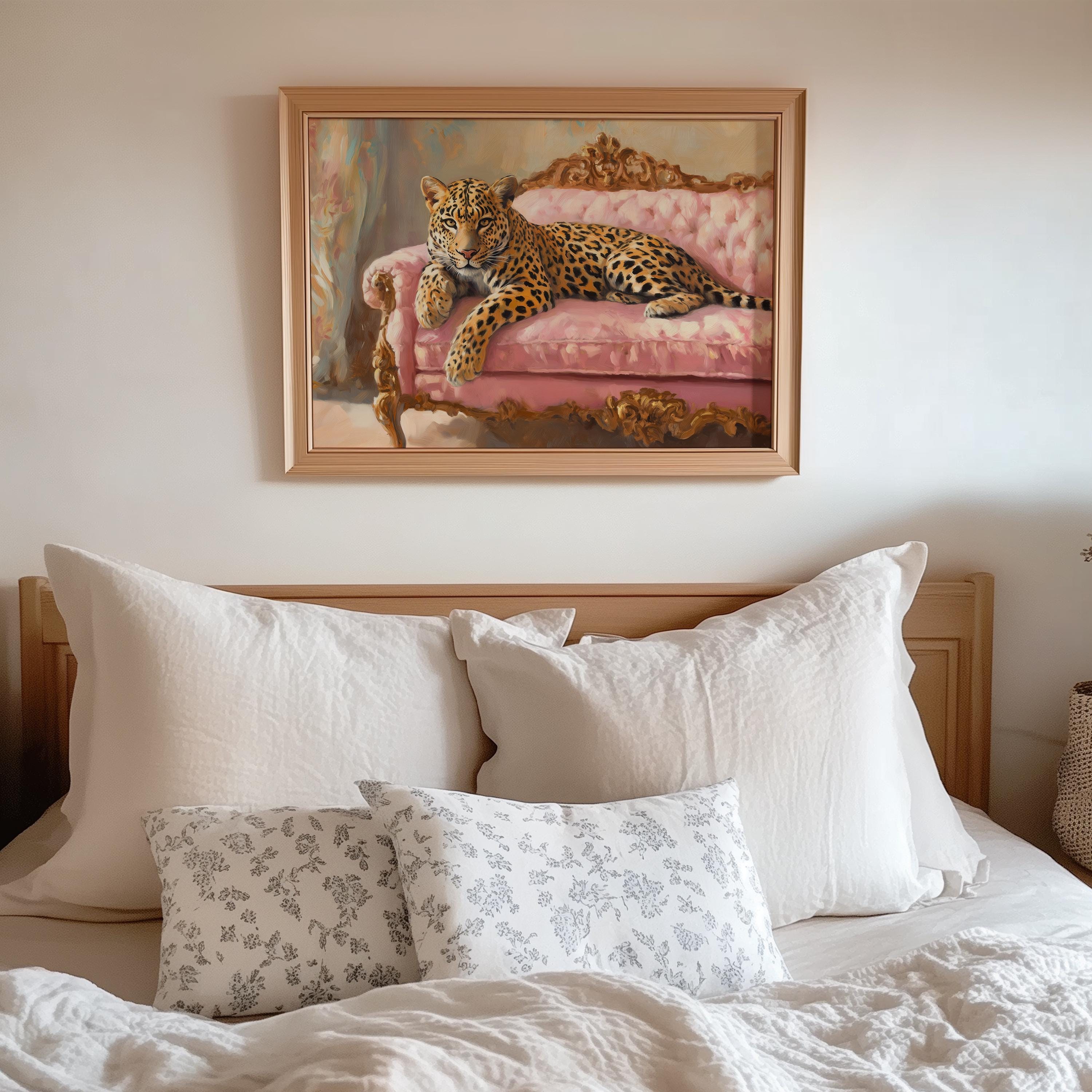 Leopard Cheetah Print Painting Trendy Wall Art Print Feminine Decor ...