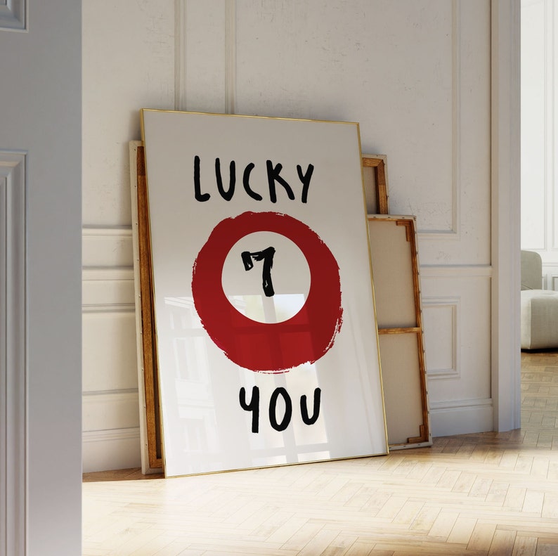 7 Ball Retro Print Aesthetic Posters Cool Wall Art Apartment Decor Red ...