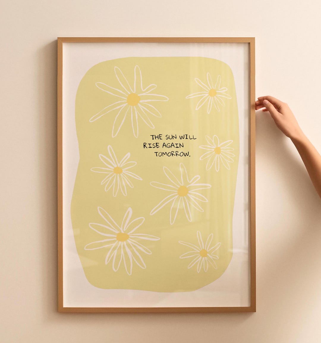 Positive Quote Wall Art Prints Aesthetic Poster Bedroom Decor Flower ...