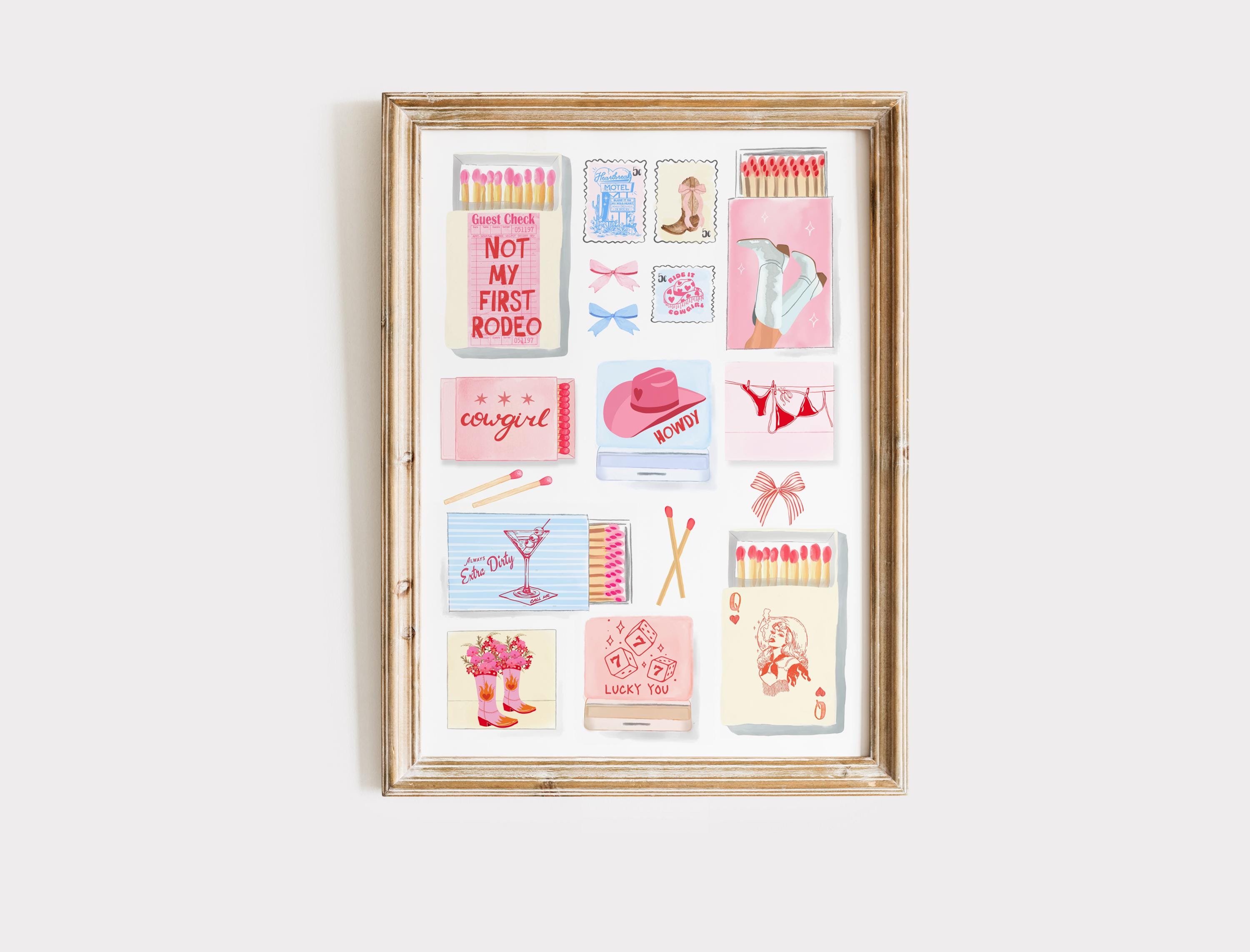Coastal Cowgirl Hand Painted Matchbox Pastel Print Howdy Matchbox Print ...