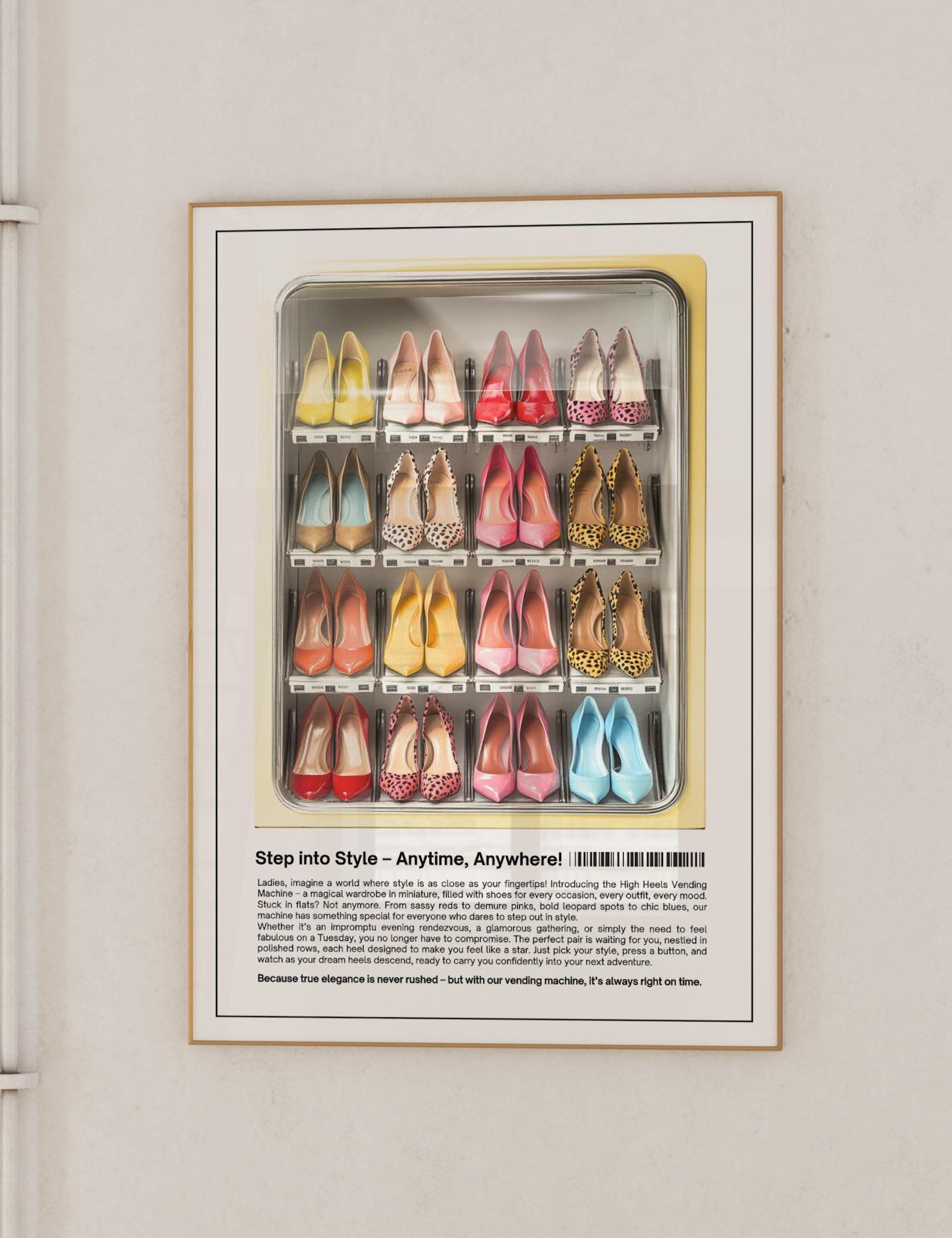 Vintage High Heels Vending Machine Digital Art Print Retro Style Shoe ...