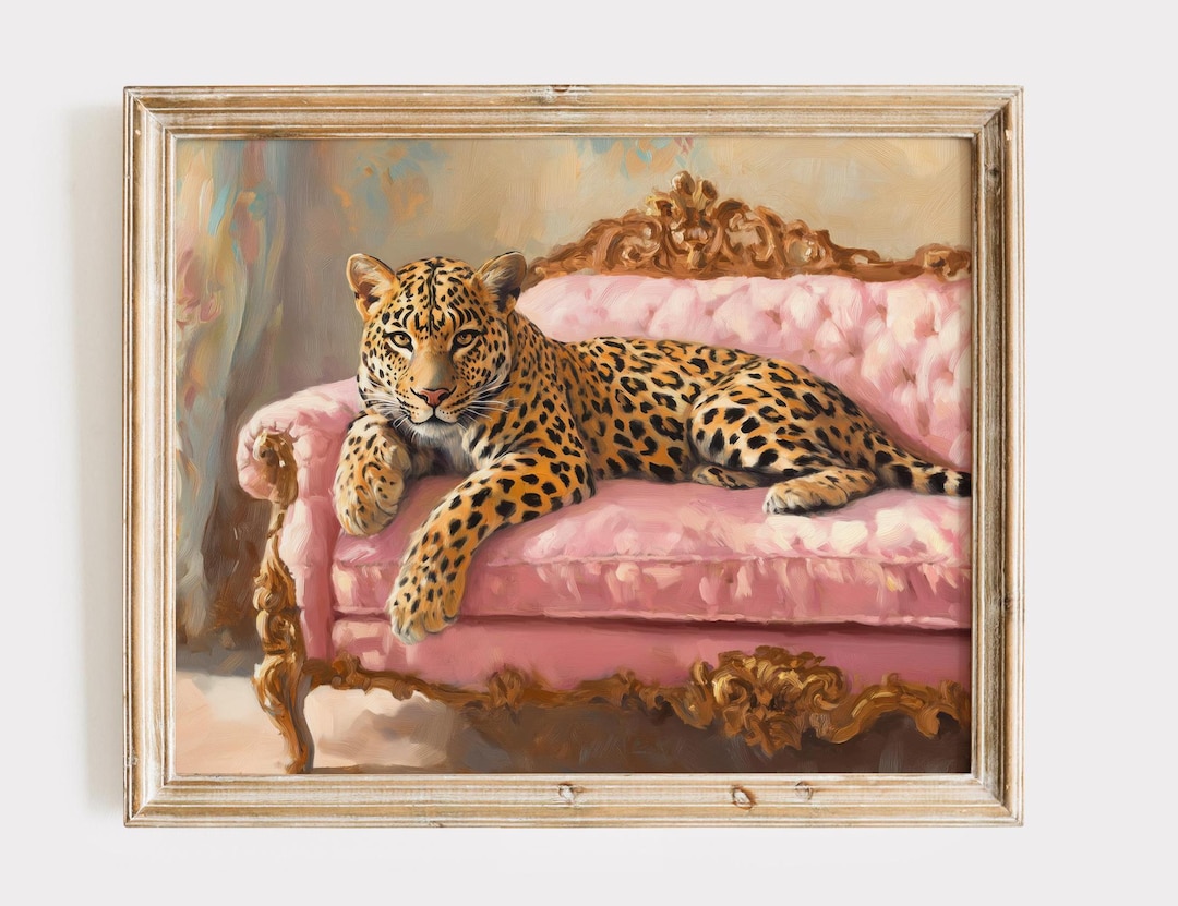 Leopard Cheetah Print Painting Trendy Wall Art Print Feminine Decor ...