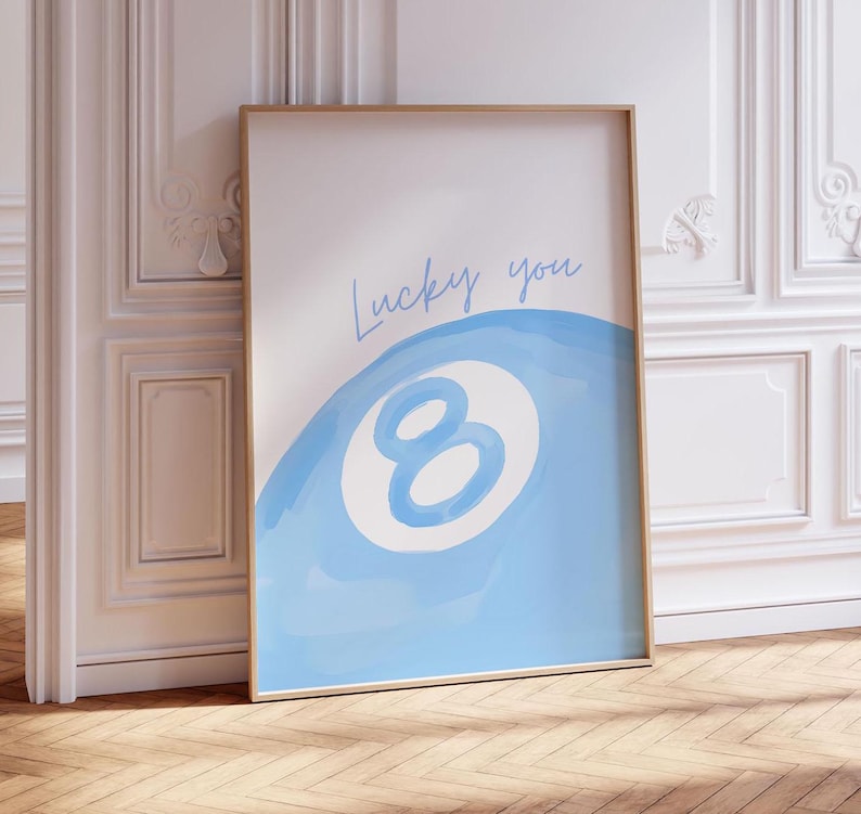 8 Ball Retro Print Aesthetic Posters Cool Wall Art Apartment Decor Baby ...