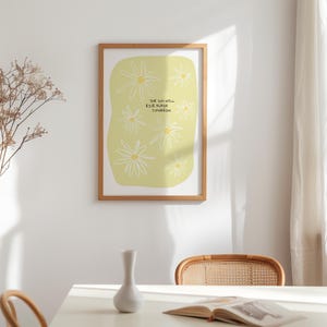 Positive Quote Wall Art Prints Aesthetic Poster Bedroom Decor Flower ...