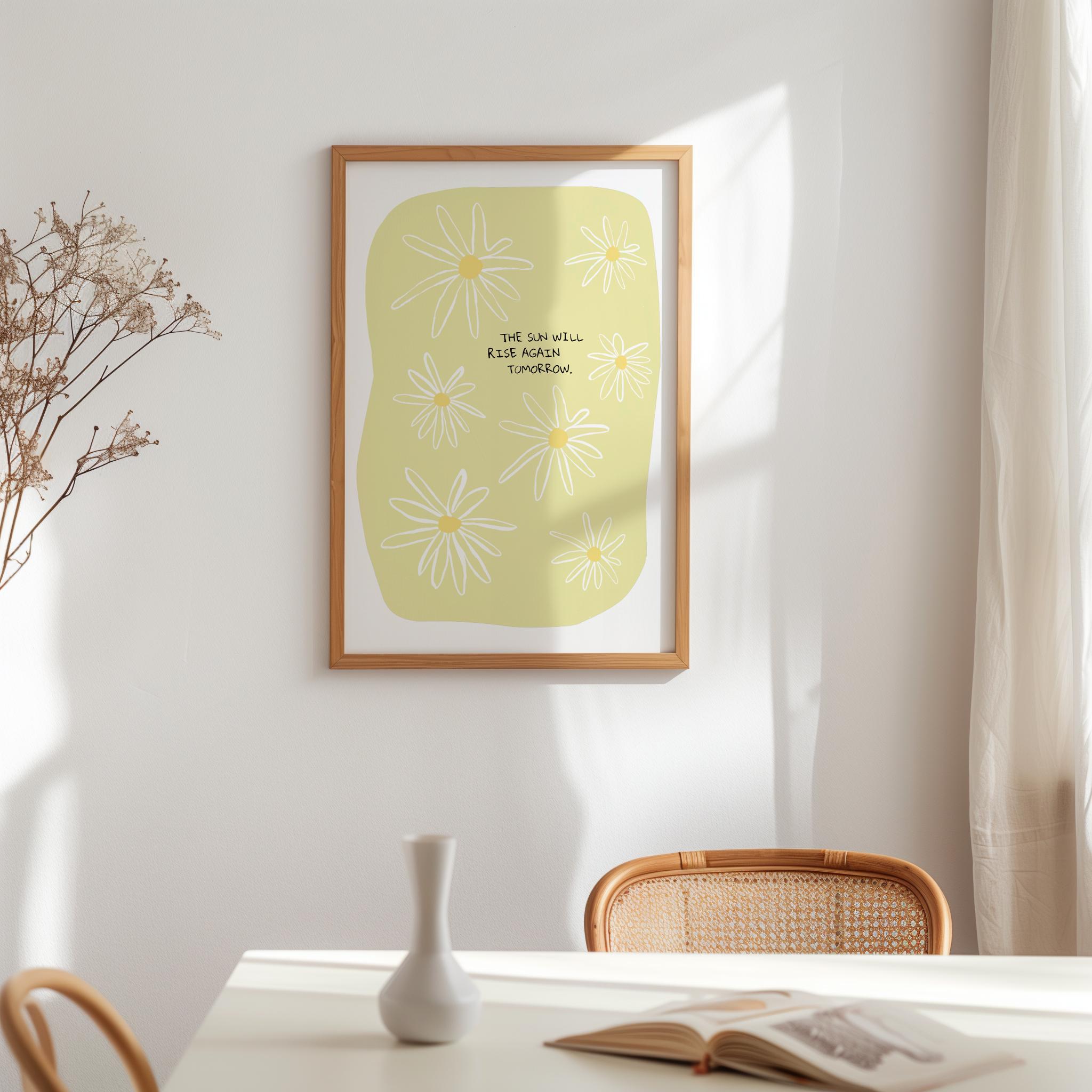 Positive Quote Wall Art Prints Aesthetic Poster Bedroom Decor Flower ...