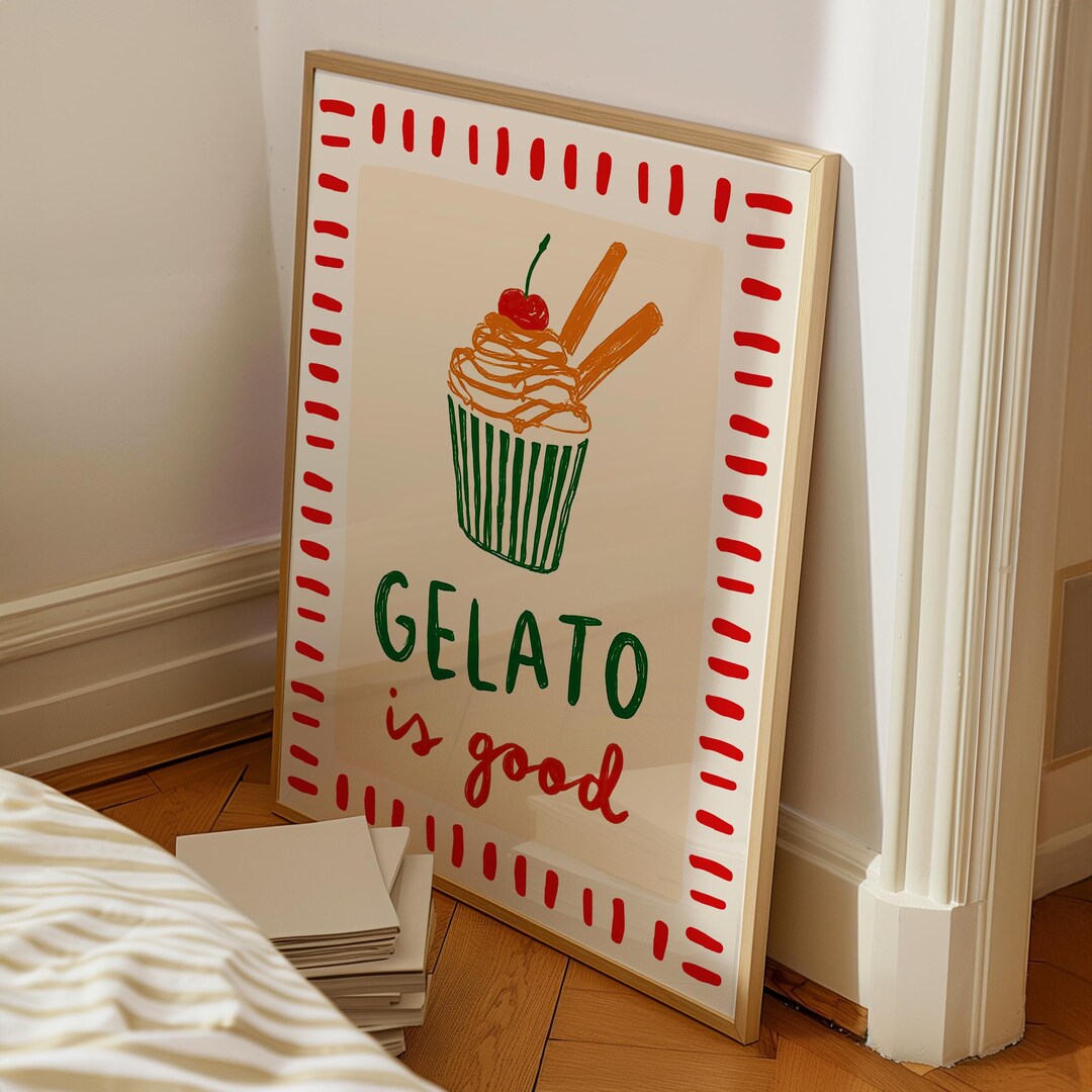 Italian Gelato Summer Art Print: Retro Kitchen Decor (digital Download ...