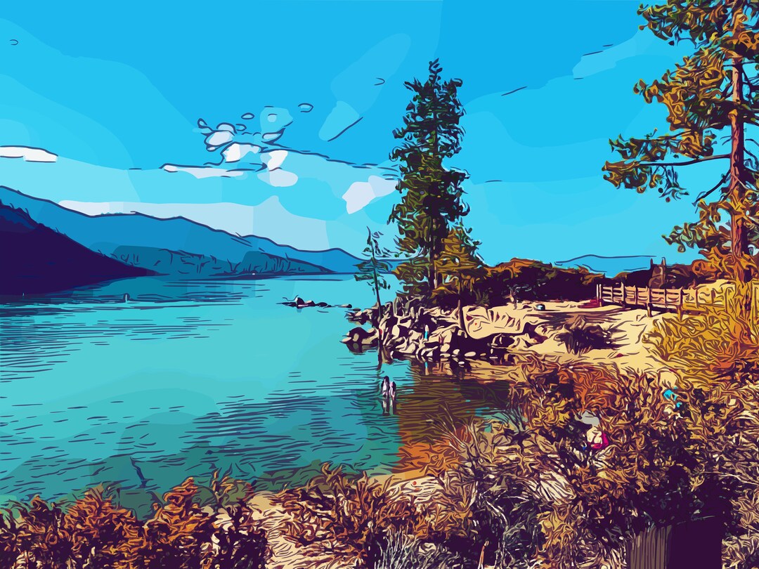 Lake Tahoe Wall Art | Vector SVG, PNG, JPG Digital Download - Etsy