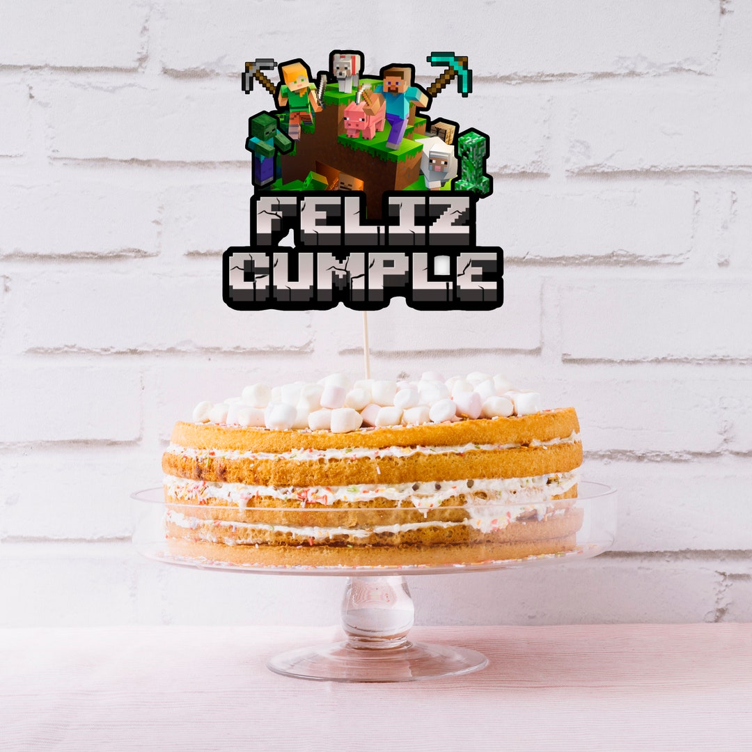 Minecraft Birthday Cake Topper - Etsy