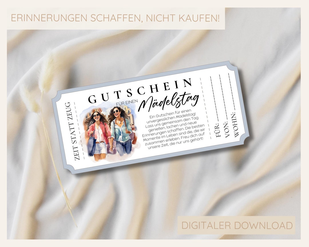 Girls' Day Voucher Template to Print Yourself for a Break the Perfect ...