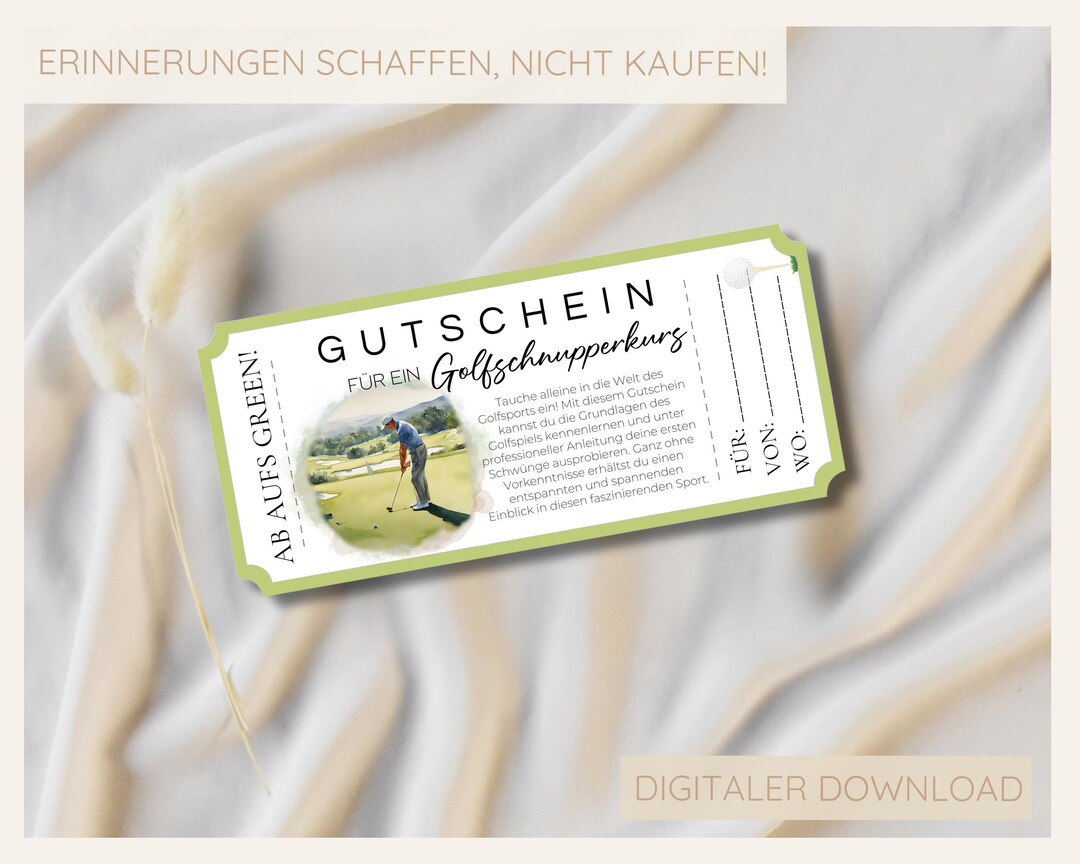Template for Printing Yourself: Voucher for a Handicap Course | Gift ...