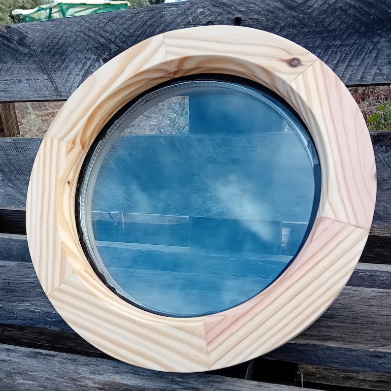 Round Pine Porthole Window Light - Made to Size - Etsy