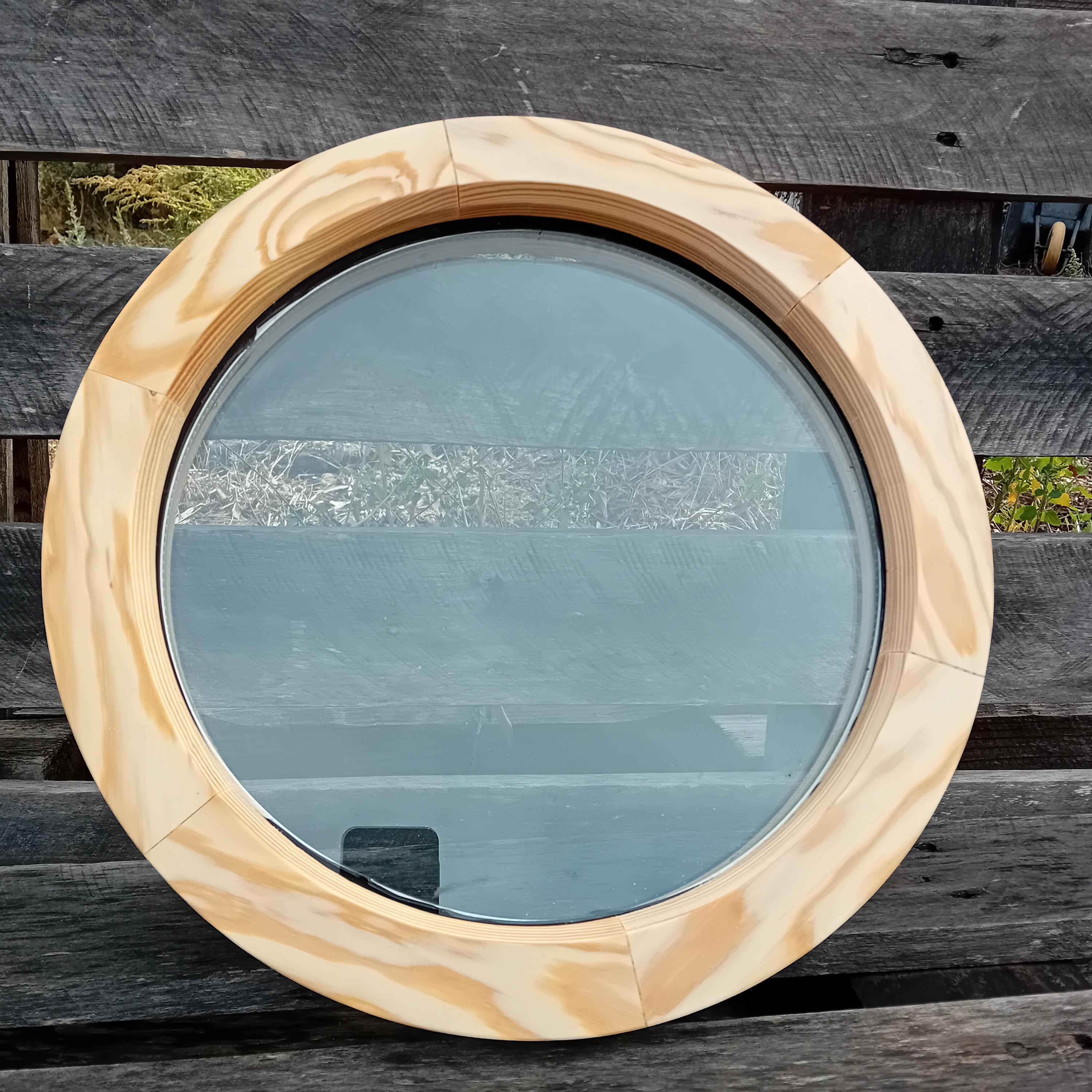 Round Pine Porthole Window Light - Made to Size - Etsy
