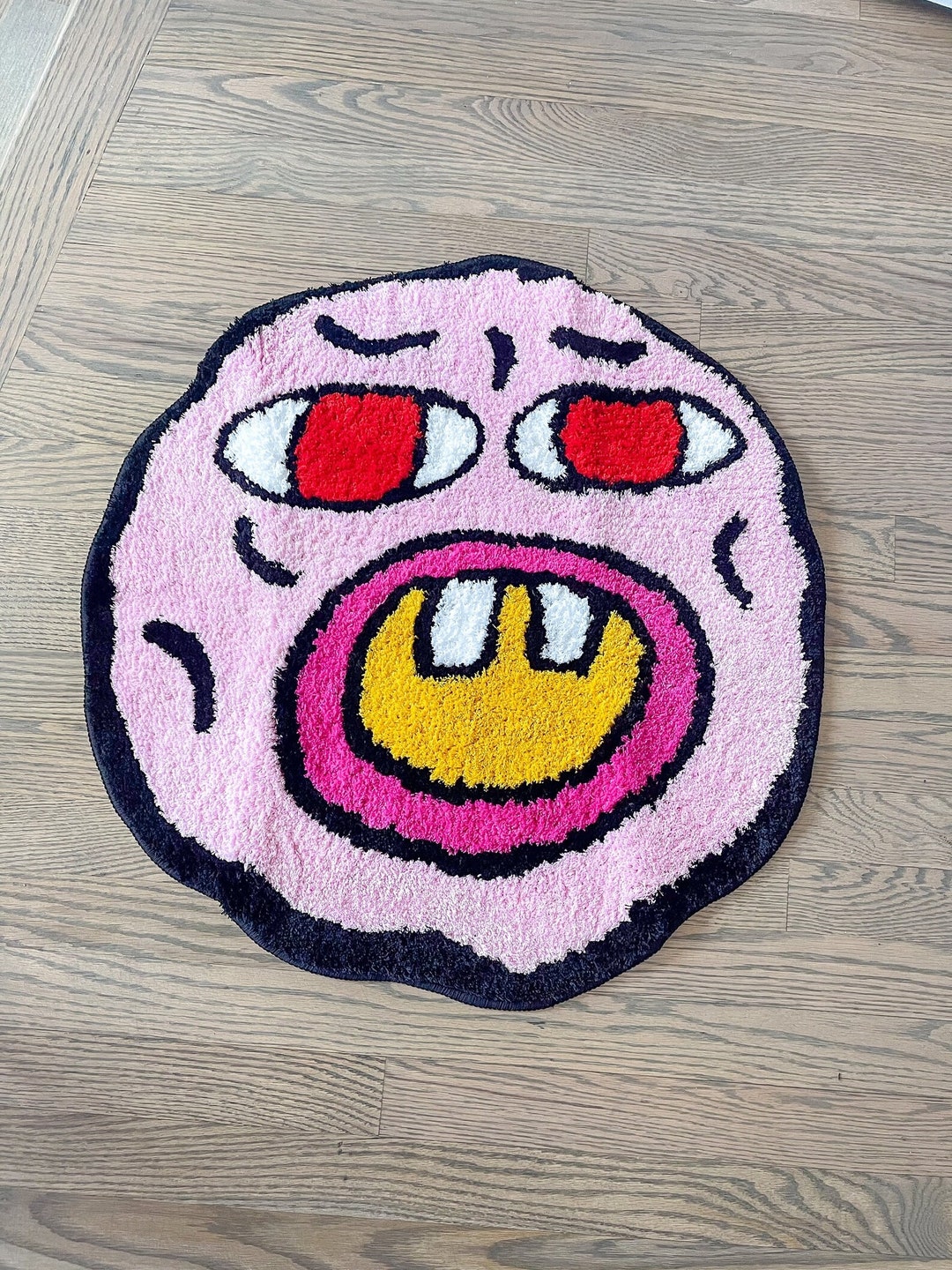 Tufted Cherry Bomb Rug Pink Handmade Rug, Hop Hop Gift, Custom Rug ...