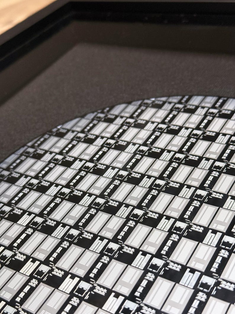 Framed Silicon Wafer Art: Iridescent Semiconductor Chip, Tech Office ...