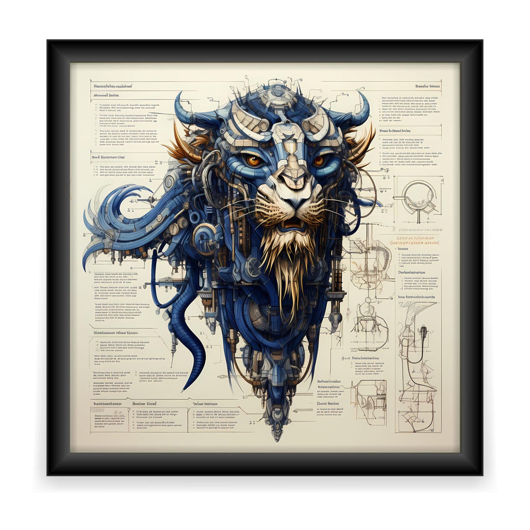 Mythical Creature Prototype, Exploded View, Blueprint Style Rune ...