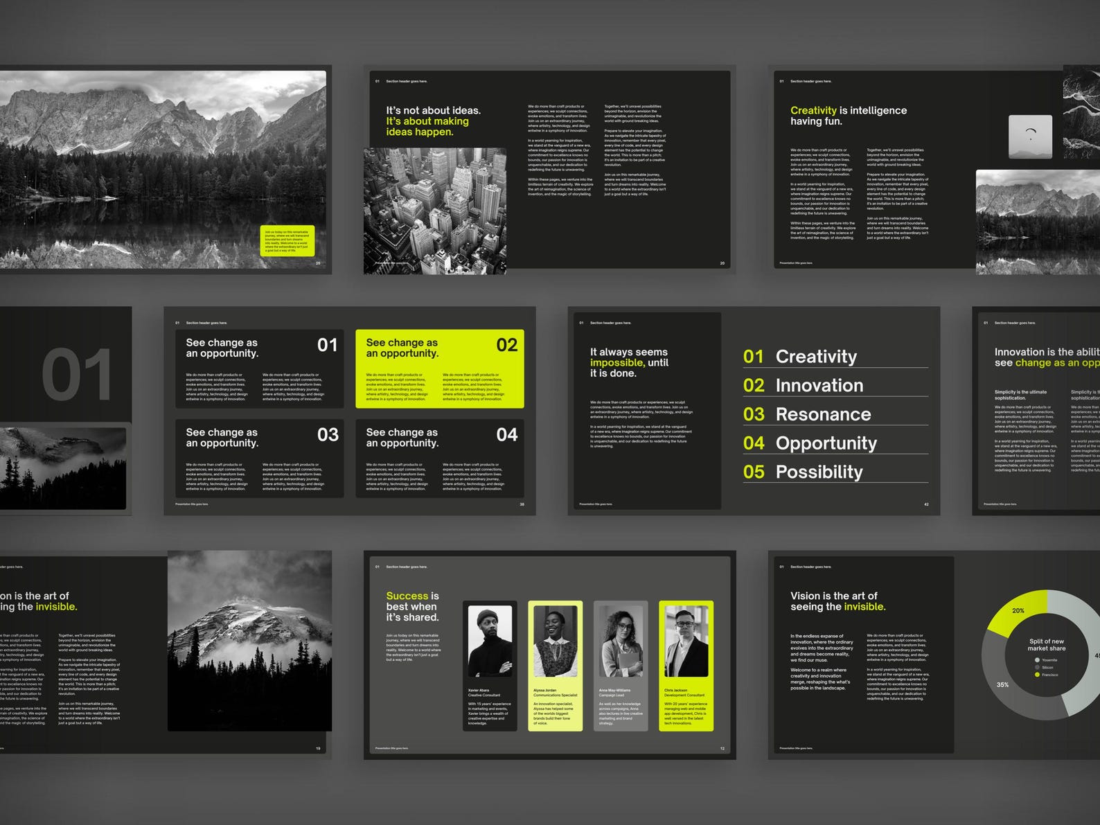 Indesign Pitch Presentation Template | Carbon | Professional ...