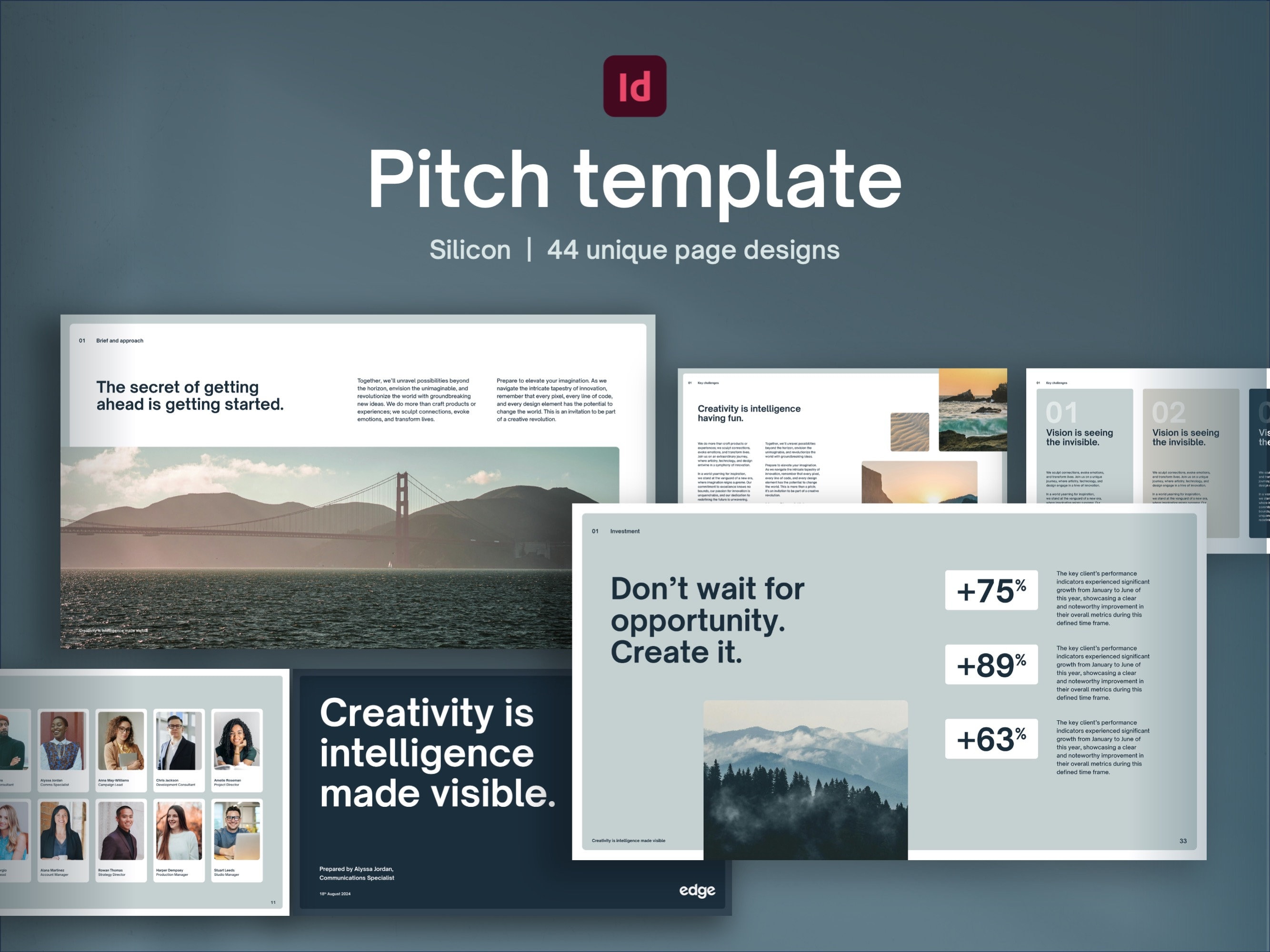 Indesign Pitch Presentation Template | SILICON | Professional ...