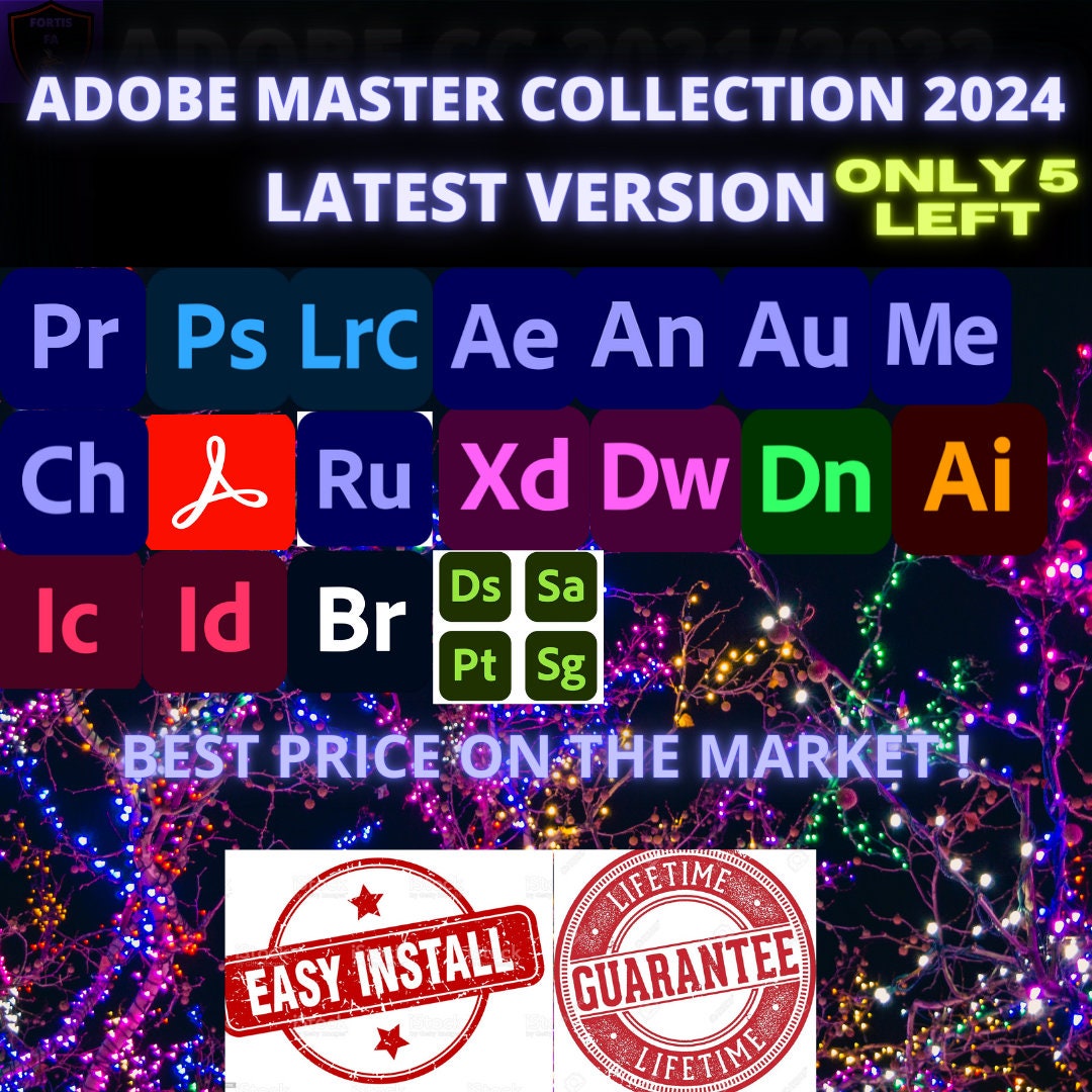 Adobe Master 2024 Creative Cloud Windows 10 & 11 All in One Lifetime Use Adobe Photoshop - Etsy