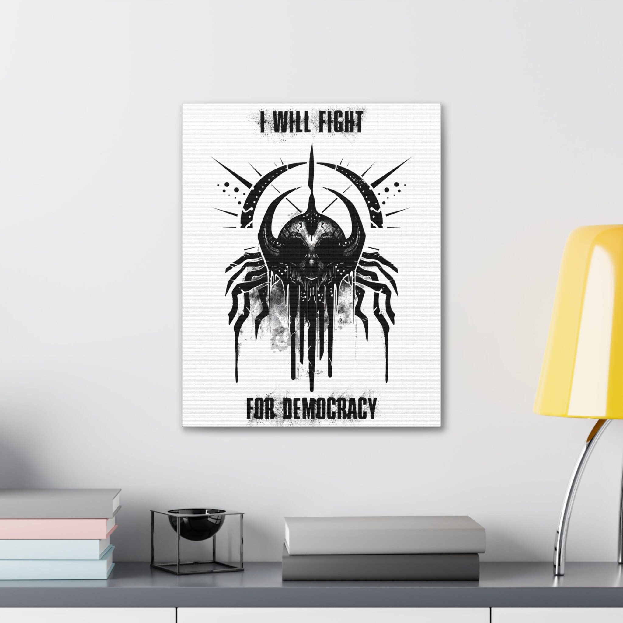 Helldivers 2 Inspired Canvas Art 'I Will Fight for Democracy' Gaming ...