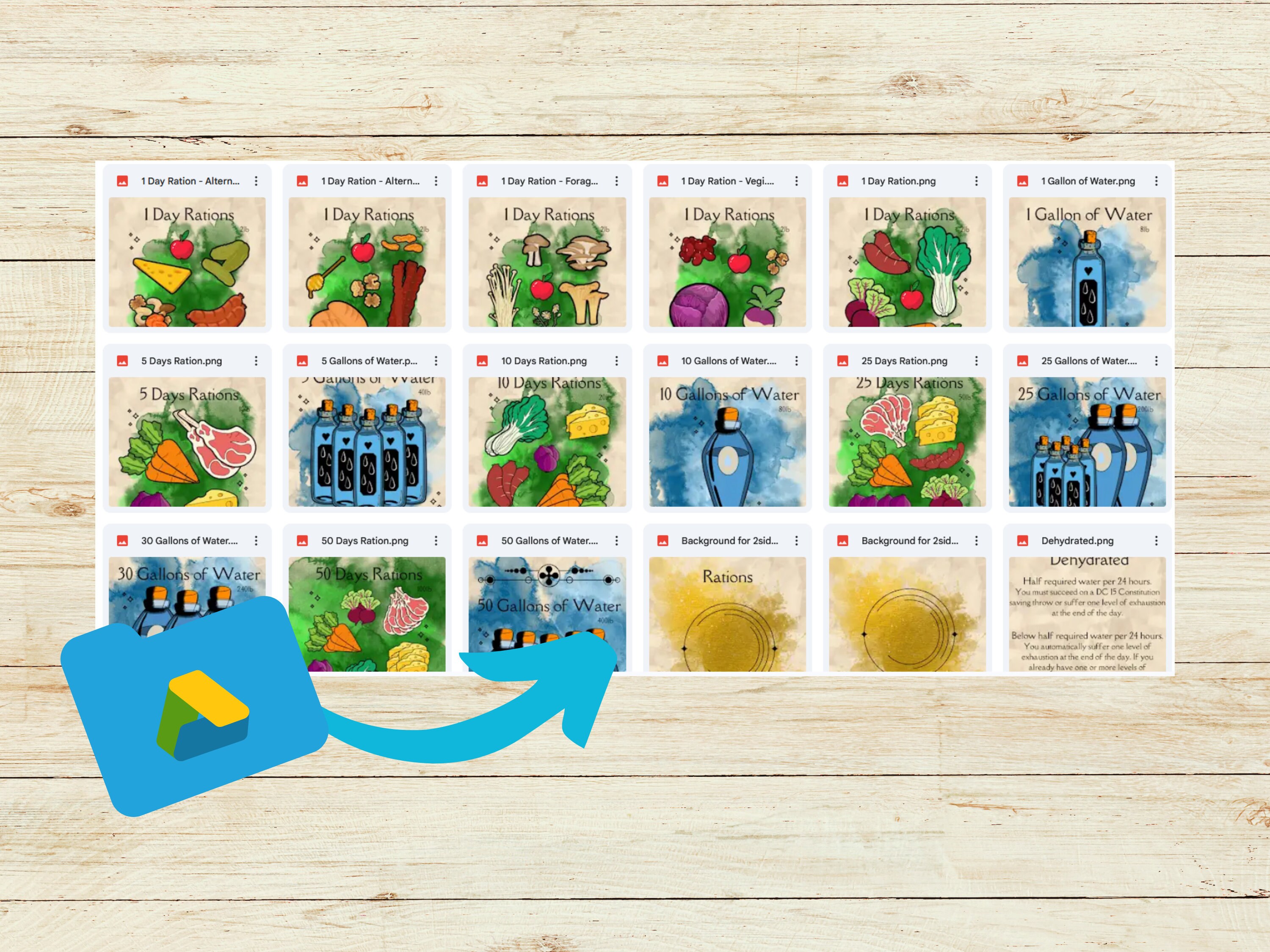 DND Ration Cards PNG, DND 5e, Dungeon Master Resource, Game Master ...