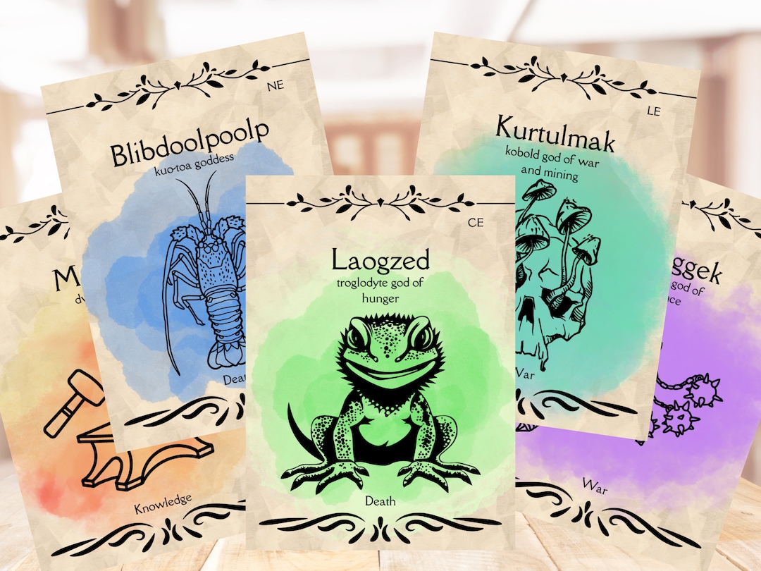 DND Forgotten Realm Non-human Gods Cards [PNG], DND 5e, Dungeon Master ...