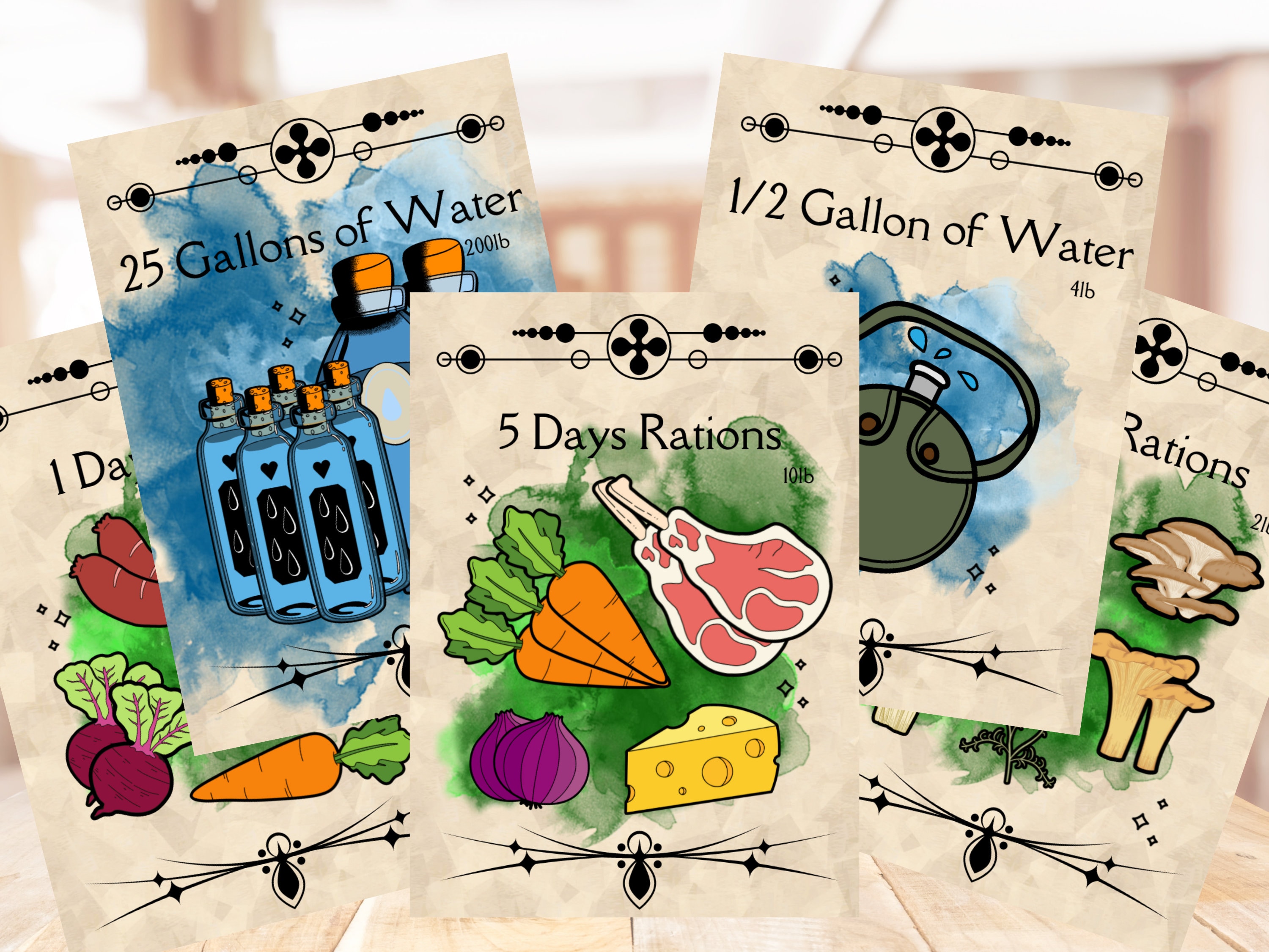 DND Ration Cards PNG, DND 5e, Dungeon Master Resource, Game Master ...