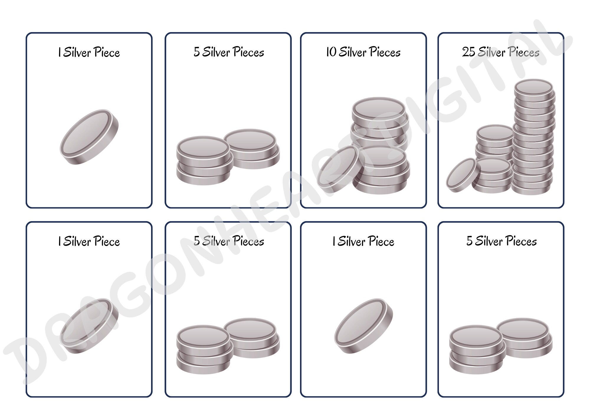 DND Currency Cards, DND 5e, Dungeon Master Resource, Game Master ...