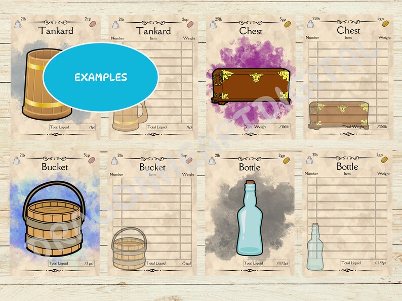 DND Container Cards PNG, DND 5e, Dungeon Master Resource, Game Master ...